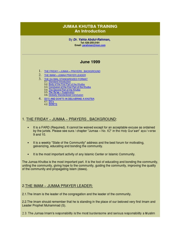 Friday Khutbah Sample | PDF | Monotheistic Religions | Abrahamic Religions