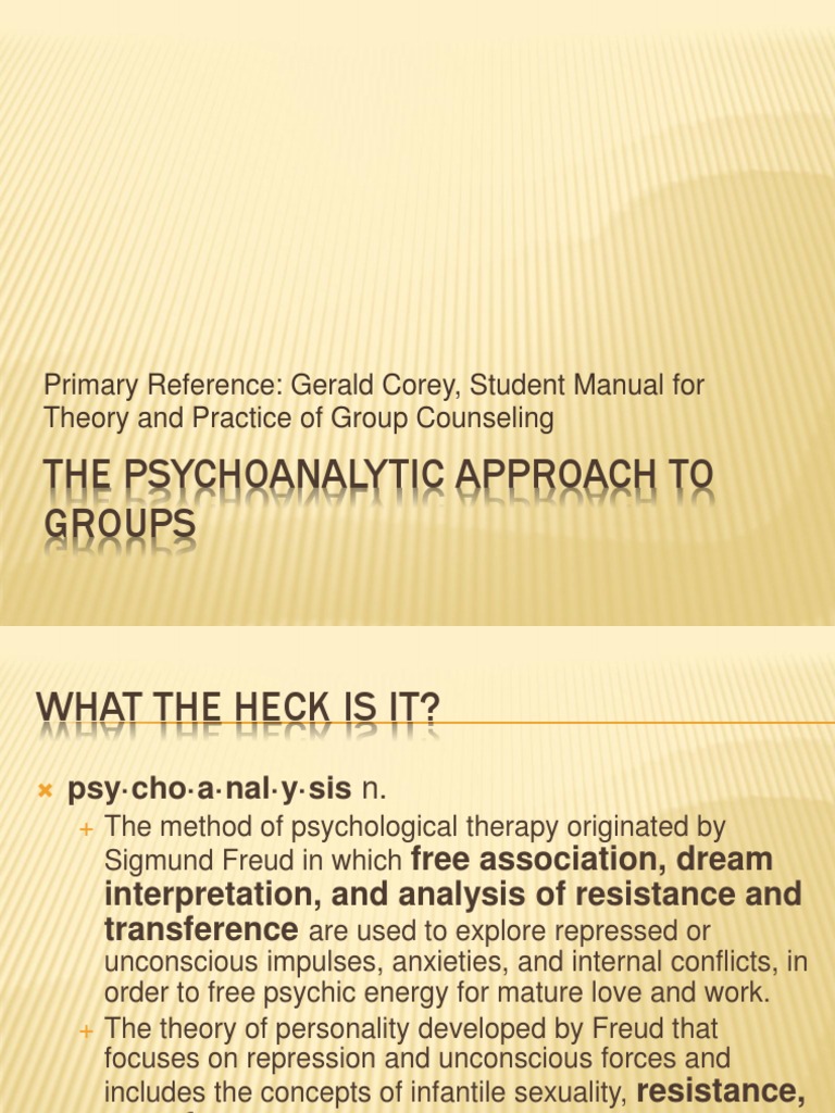 The Psychoanalytic Approach To Groups | PDF | Psychotherapy ...