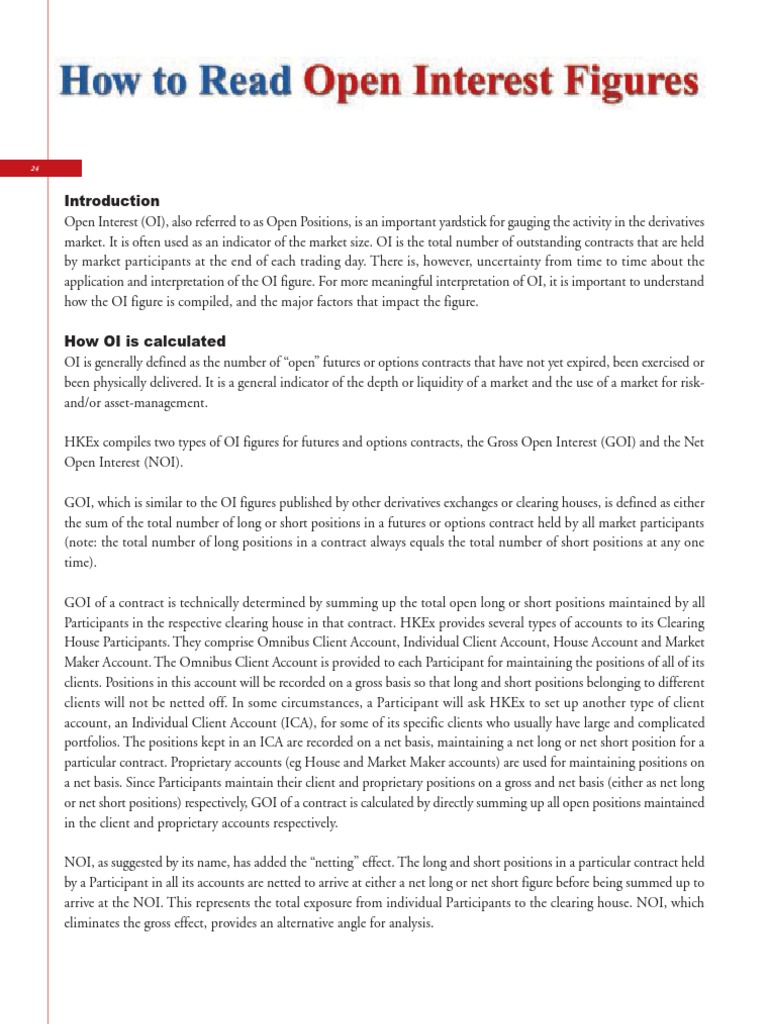 How To Read Open Interest Figures | PDF | Futures Contract | Derivative ...