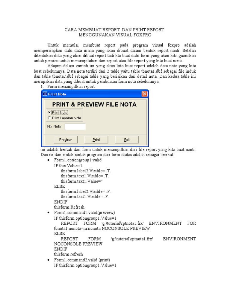 Cara Membuat Report Dan Print Report | PDF