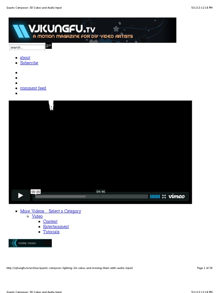 Quartz Composer: 3D Cubes and Audio Input | PDF