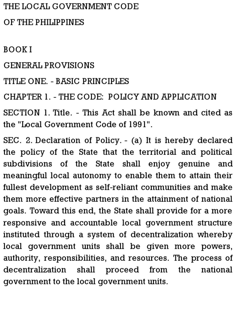 The Local Government Code of The Philippines | PDF | Eminent Domain ...