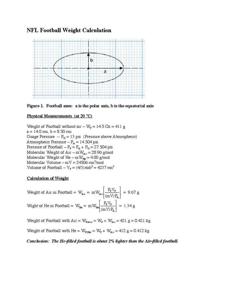 NFL Football Weight Calculation | PDF