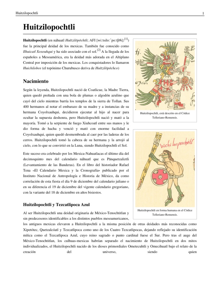 Huitzilopochtli | PDF | azteca | Religión y creencia