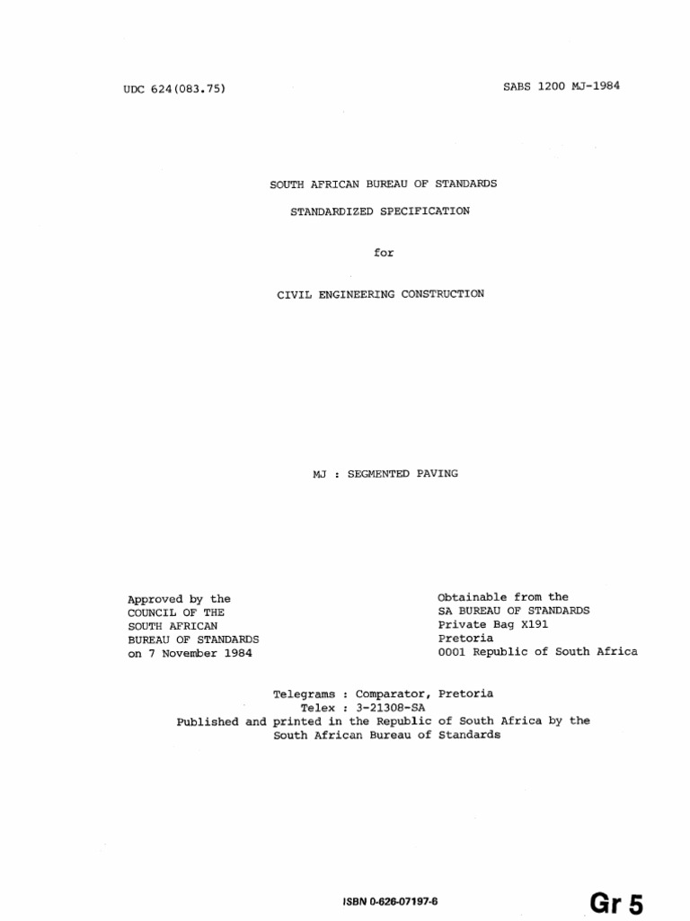 Sans 1200 MJ | PDF | Road Surface | Specification (Technical Standard)