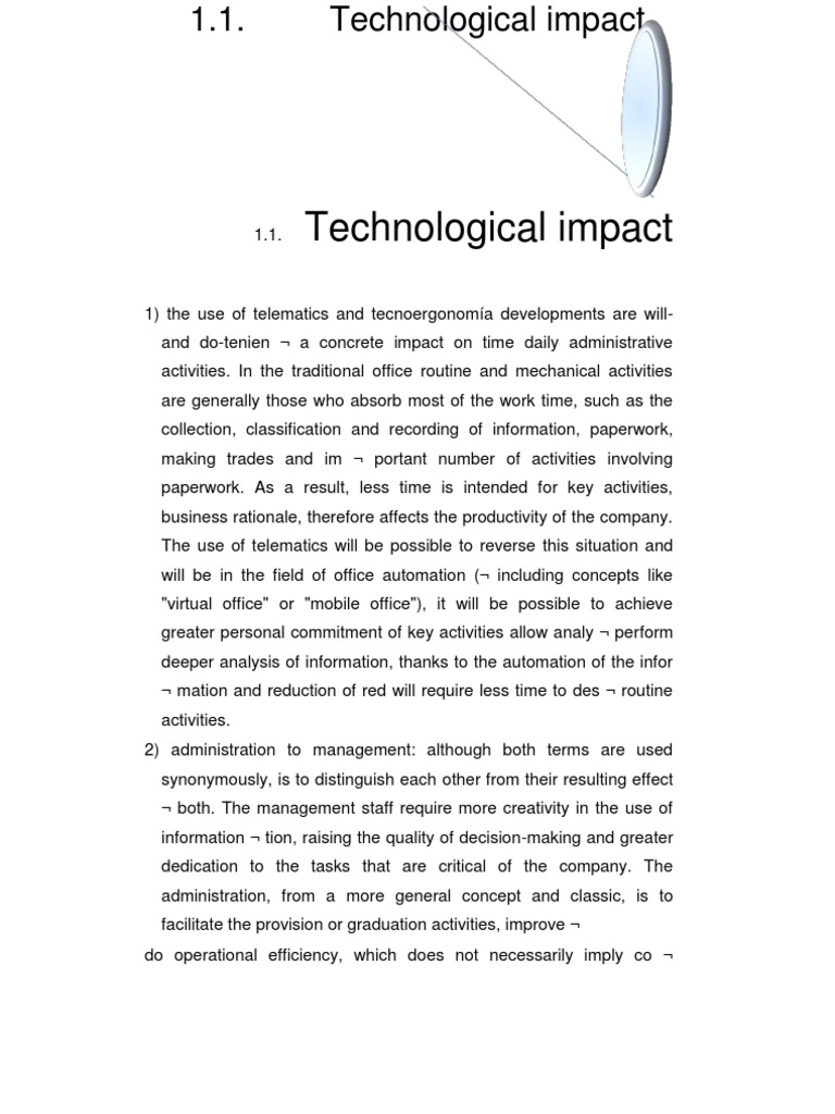 Technological Impact PDF | PDF | Telecommuting | Automation