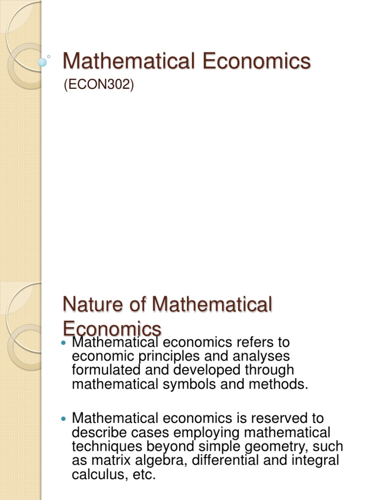 Math | PDF | Equations | Mathematical Economics