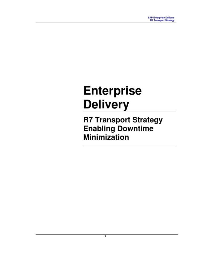 SAP R7 Transport Strategy Overview | PDF | Software | Computing