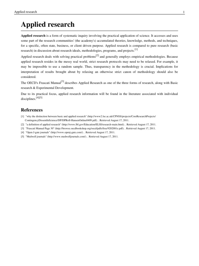 Applied Research References Pdf