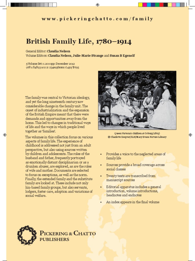 Leaflet For British Family Life, 1780-1914 | PDF | Wife | Domestic Worker