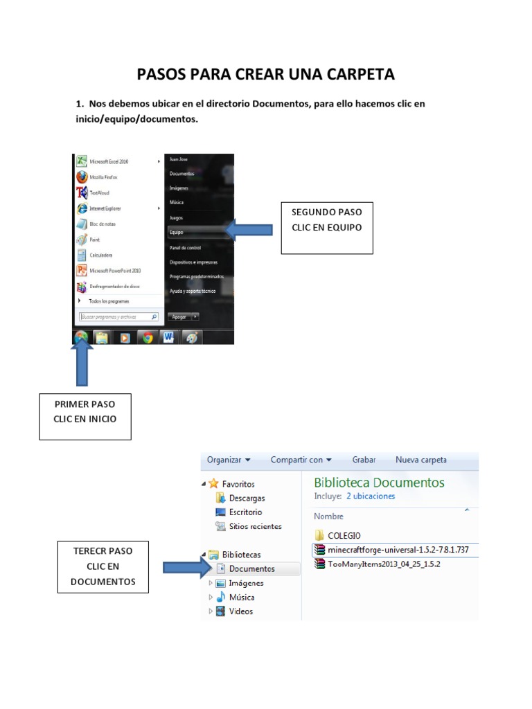 Pasos para Crear Una Carpeta | PDF