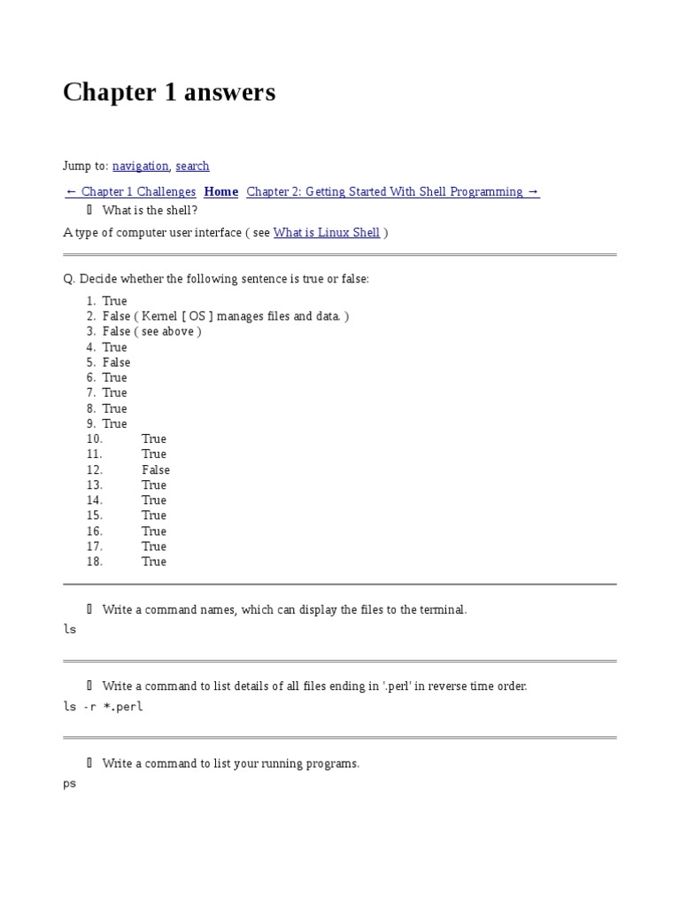 Answers Shell | PDF | Filename | Computer File