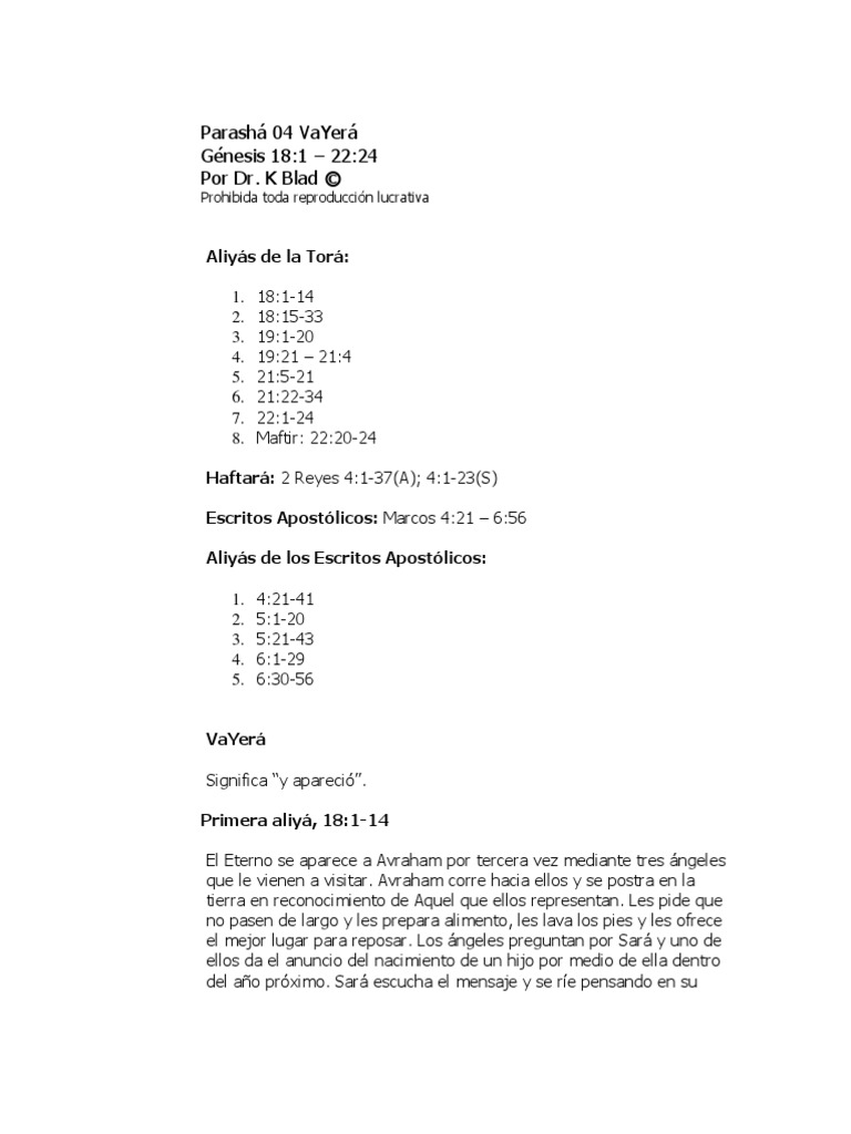 Parashá 04 VaYerá | PDF | Tetragrammaton | Tora