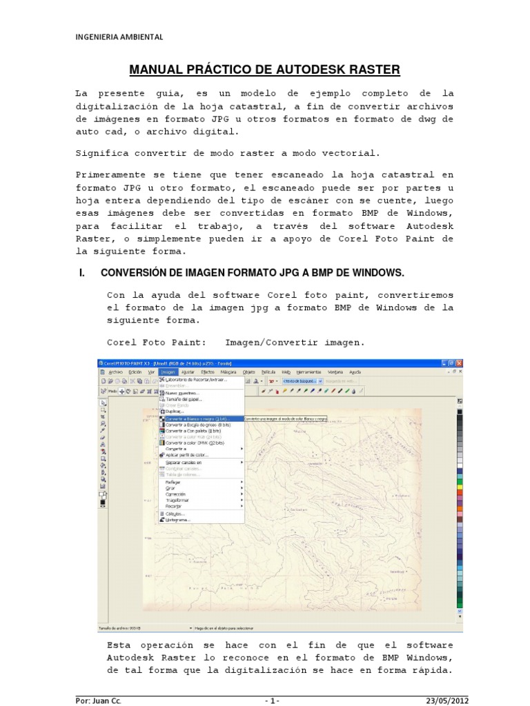 Guía de Digitalización con Autodesk Raster | PDF | Archivo de ...