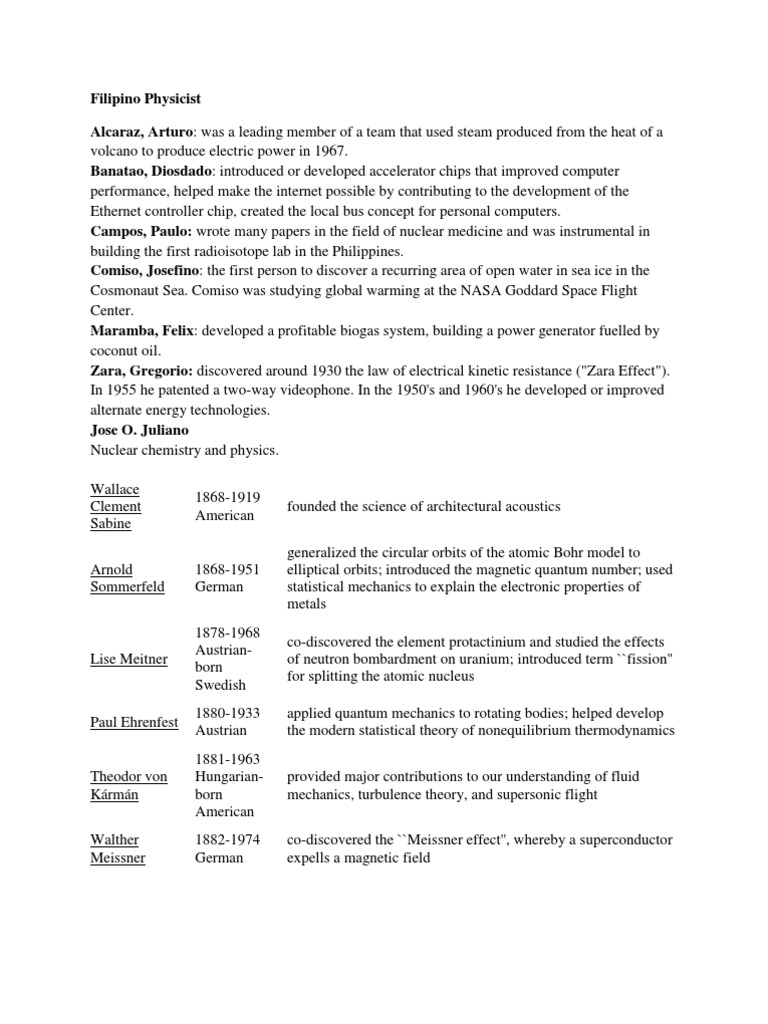 Filipino Physicist | PDF | Quantum Mechanics | Physics