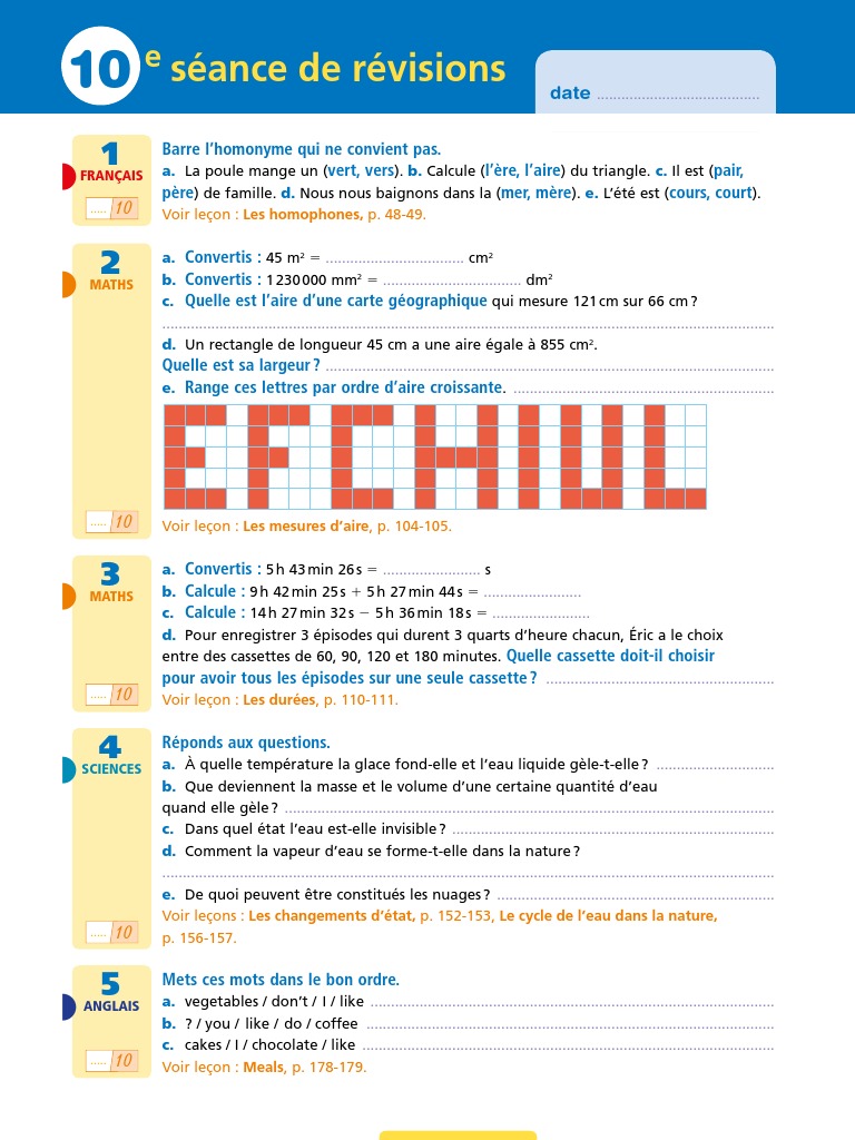 CM1 Revisions 10 PDF | PDF | Études des langues étrangères