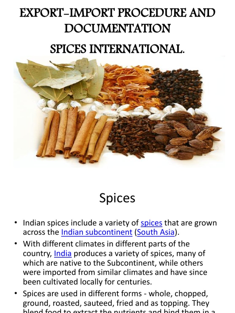 Export-Import Procedure and Documentation Final | PDF | Spice | Exports