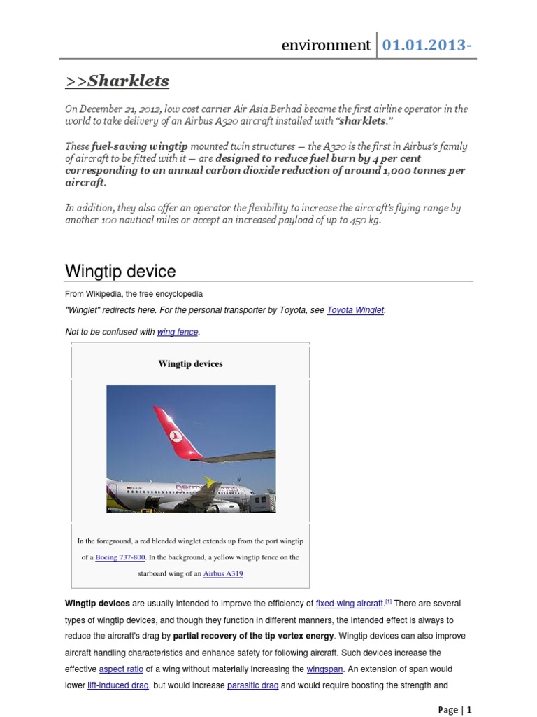 Sharklets: Wingtip Device | PDF | Conservation | Nature