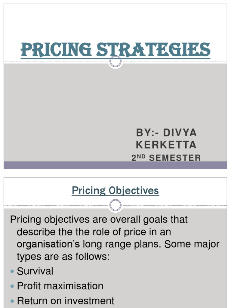 Pricing Strategies | PDF | Strategic Management | Marketing