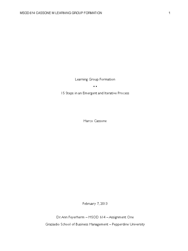 Msod 614 Learning Groups Cassone | PDF | Consensus Decision Making | Educational Assessment