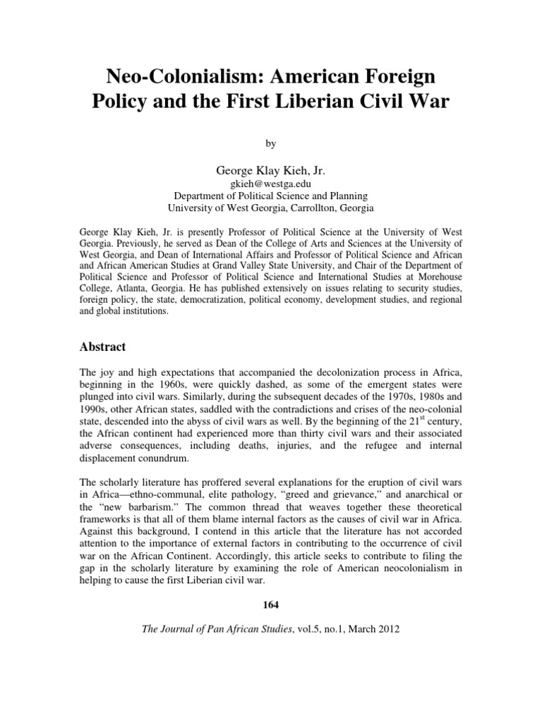 American Neo-Colonialism in Liberia | PDF | Liberia | The United States