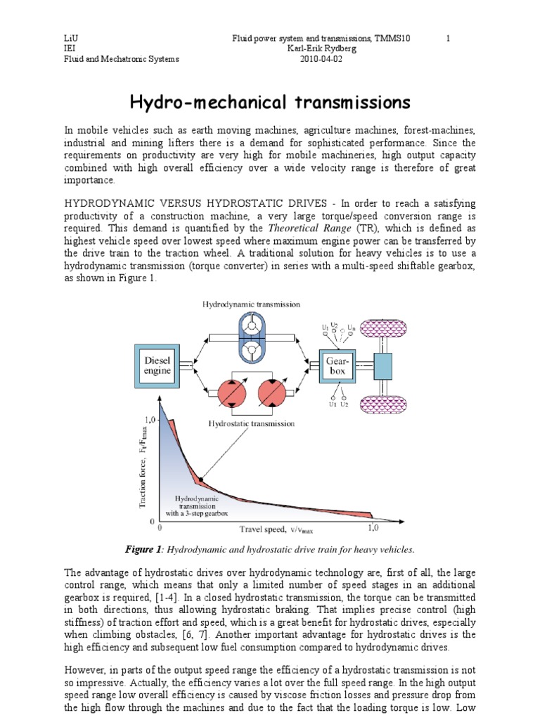 Hydro-Mechanical Transmission Efficiency | PDF | Transmission ...