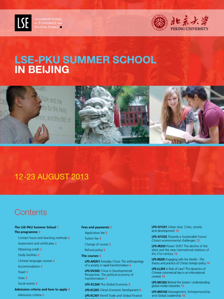 Lse-Pku Summer School: in Beijing | PDF | Economic Development | London ...