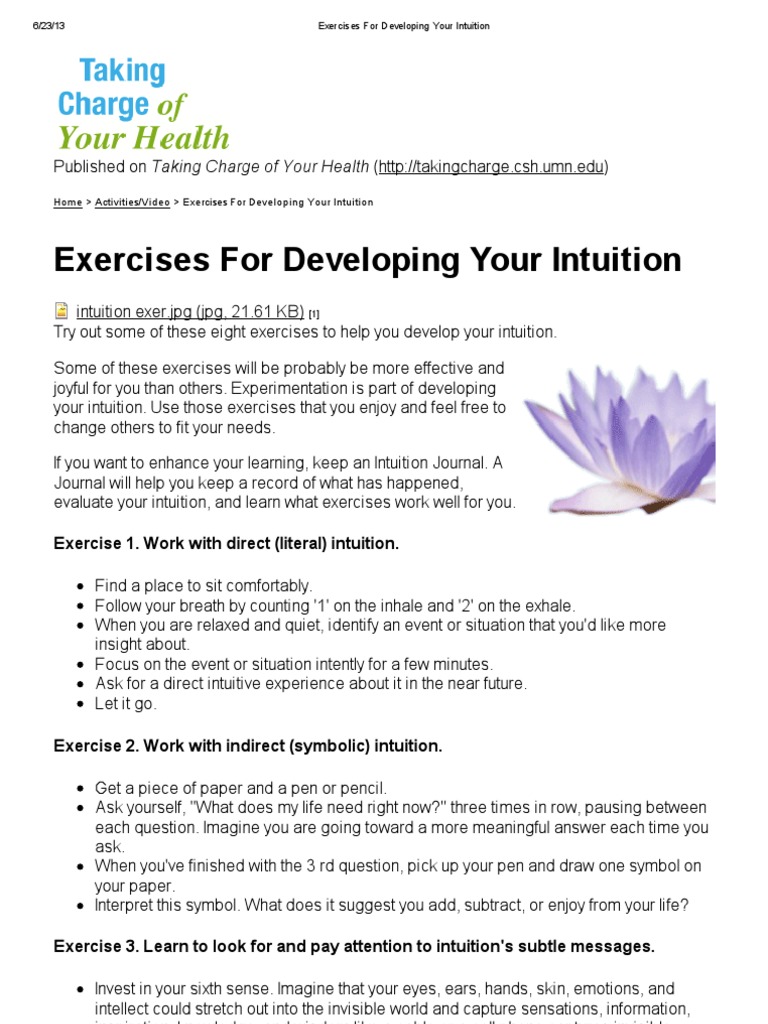 Exercises For Developing Your Intuition | Intuition | Breathing