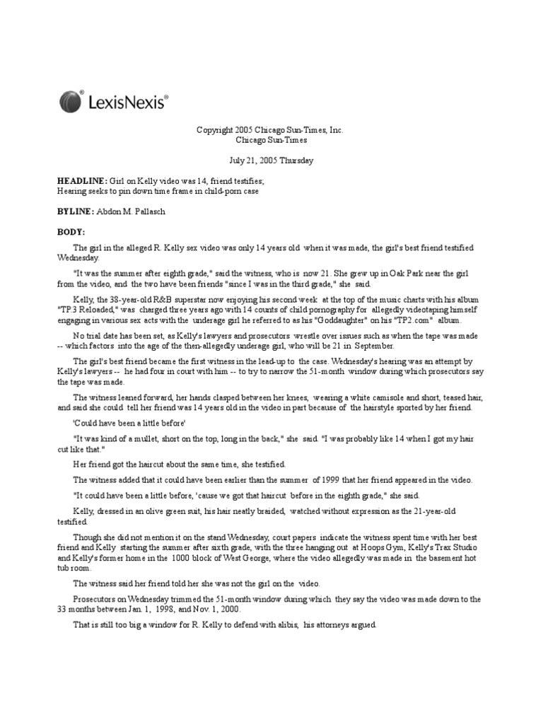 R Kelly Timeline: Chicago Sun-Times Coverage | PDF | Hairstyle | Violence