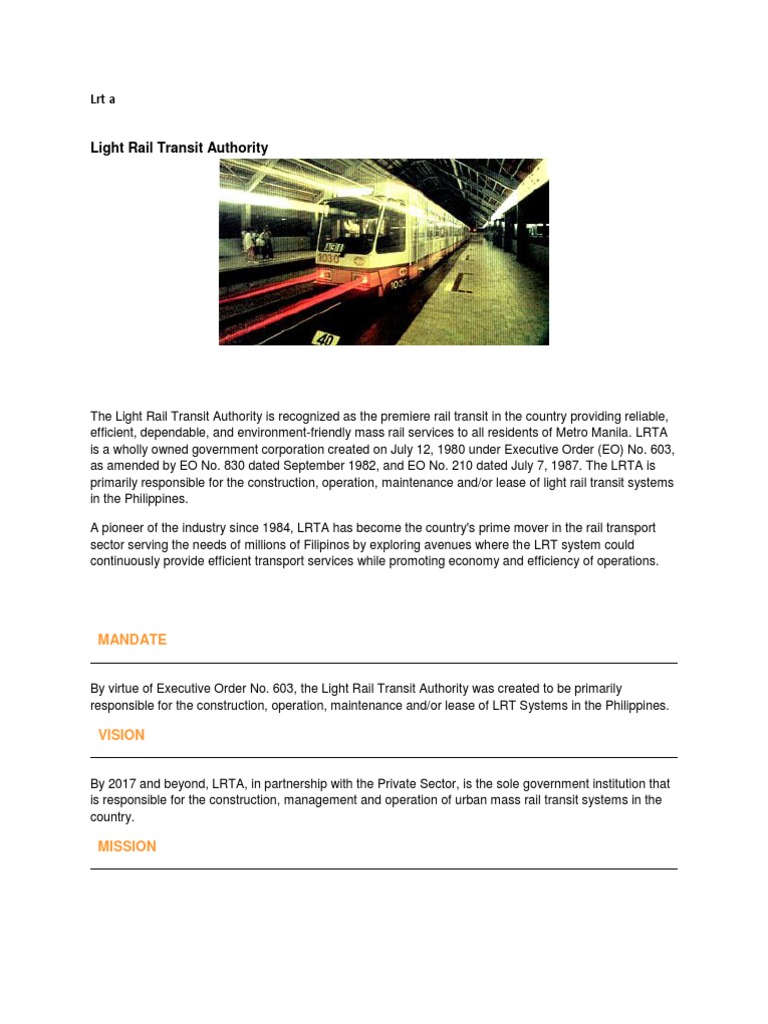 LRT Document | PDF | Passenger Rail Transport | Rail Transport