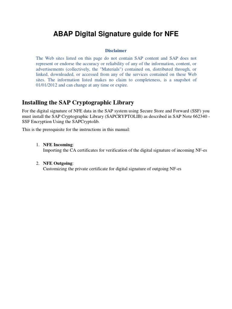 NFE Digital Signature Guide | PDF | Public Key Certificate ...