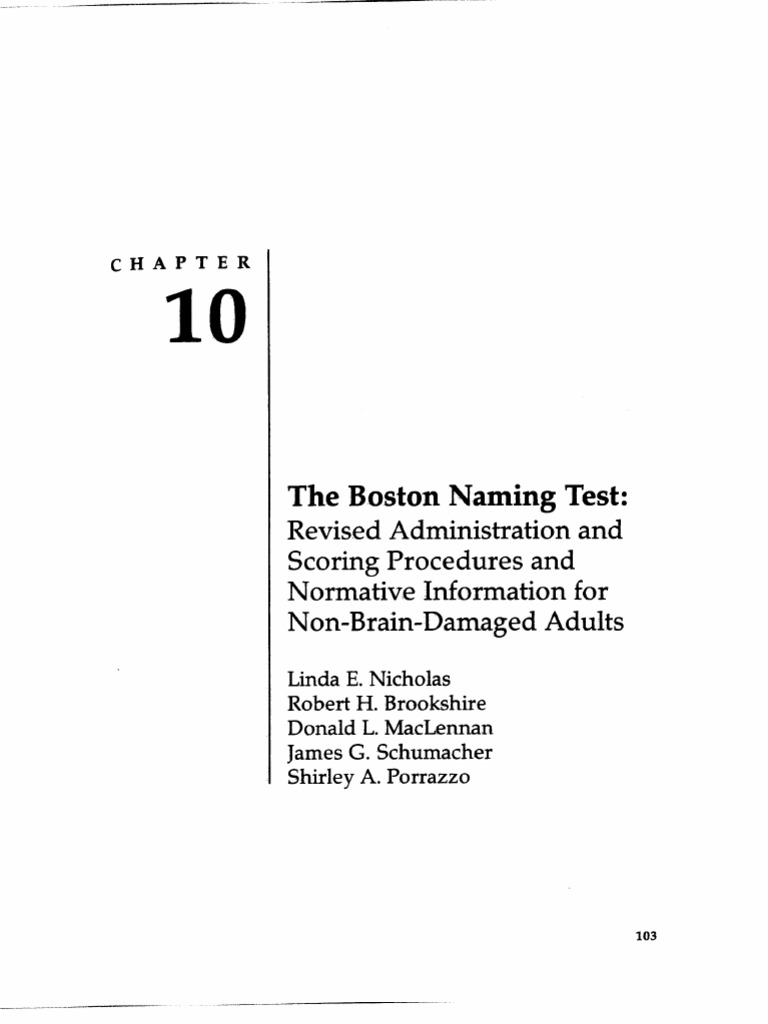 Boston Naming Test