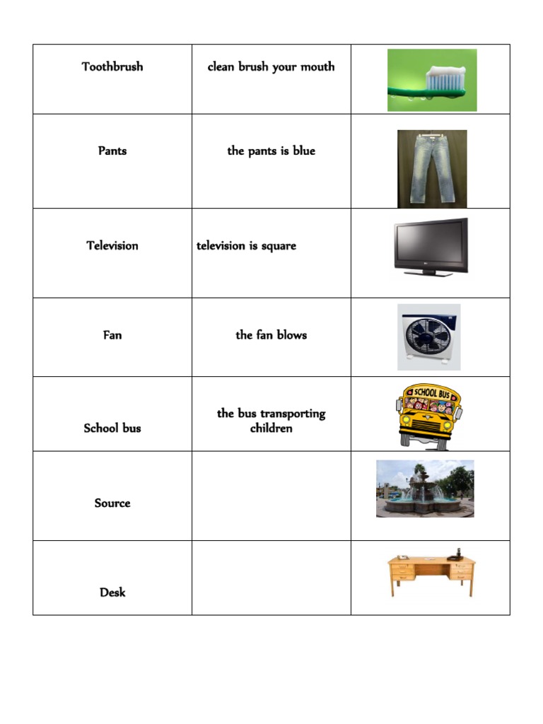 Everyday Objects and Their Functions | PDF