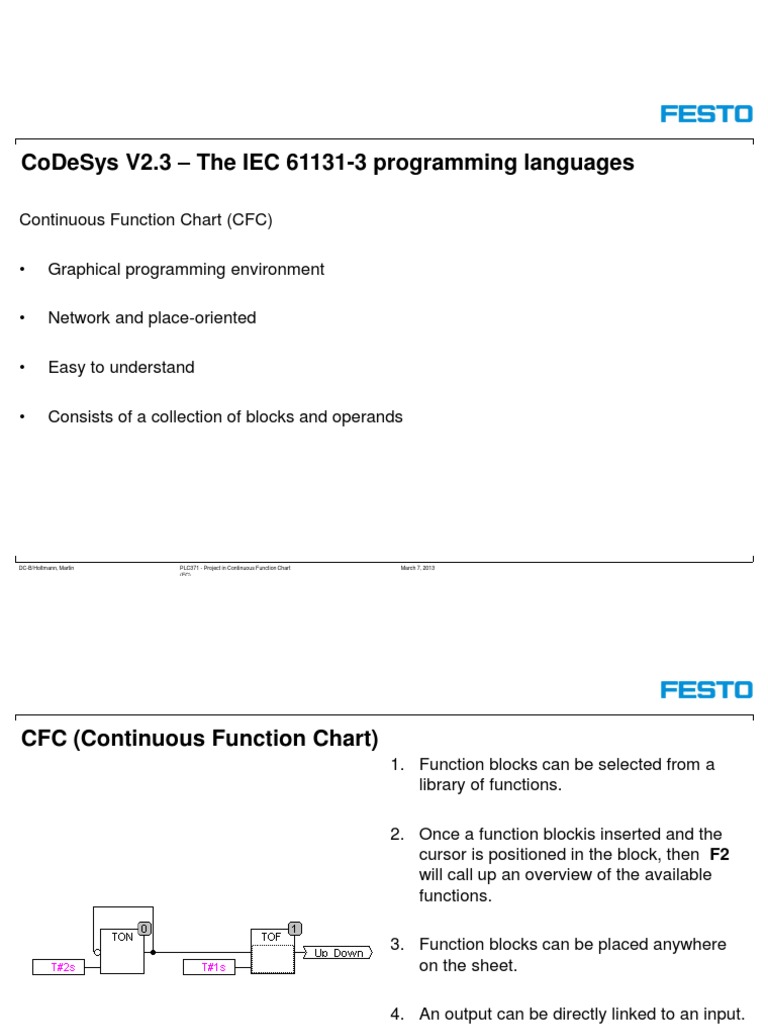 PLC371 Project in Continuous Function Chart (CFC) | PDF