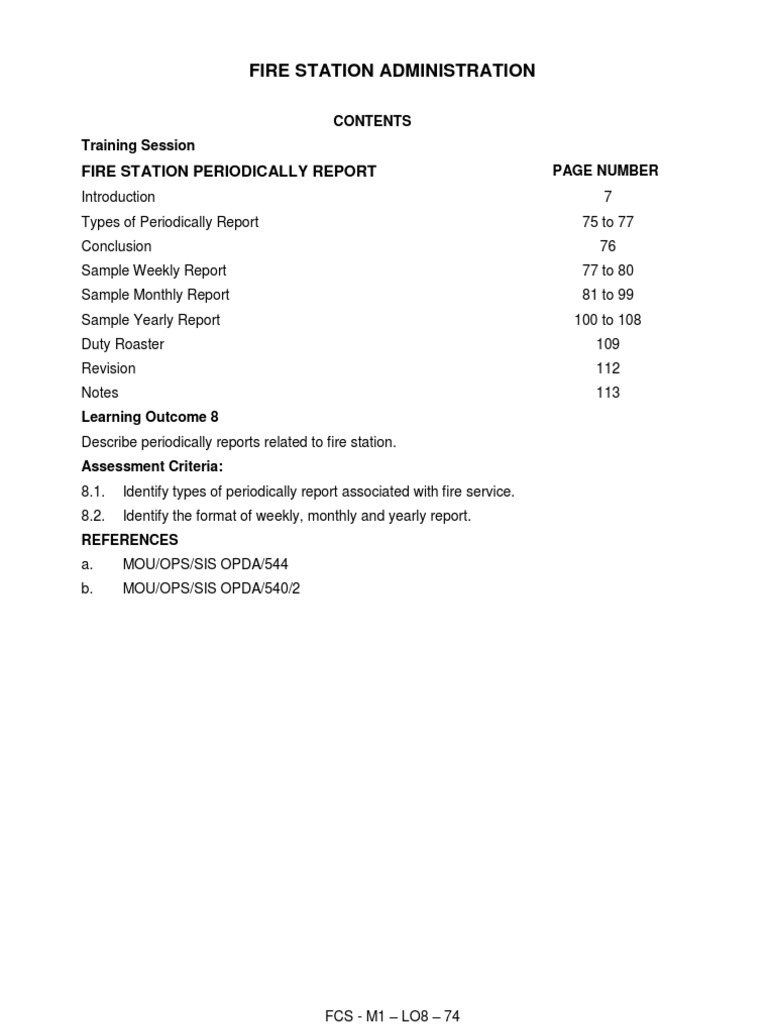 Fire Station Periodic Reports Overview | PDF | Business | Technology ...