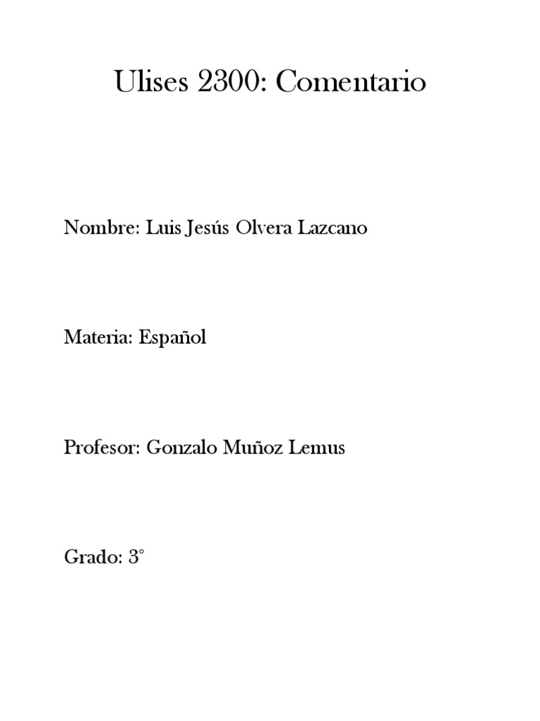 Ulises 2300 | PDF