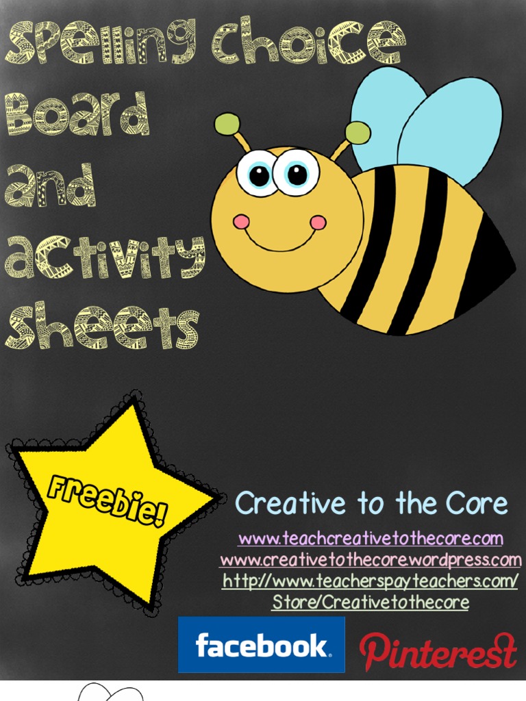 Free Spelling Choice Board and Activity Sheets | PDF