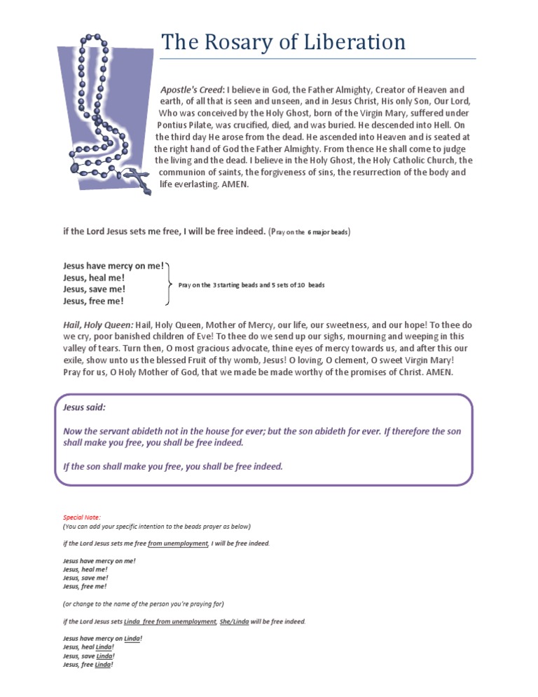 The Rosary Of Liberation Download Free Pdf Mercy Rosary