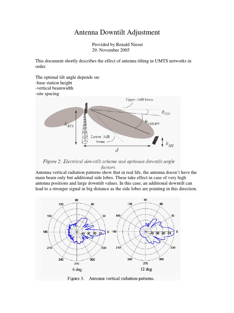 Antenna Downtilt Adjustment | PDF | Antenna (Radio) | Broadcast Engineering