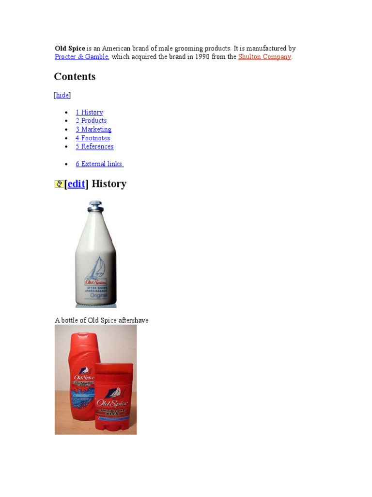 Old Spice History by Rohaid Khan | PDF | Brand | Cleaning Products