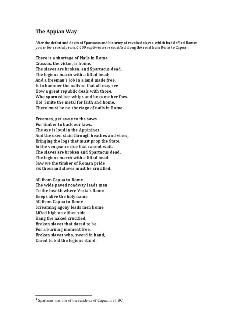 Appian Way The | PDF | Spartacus | Crucifixion