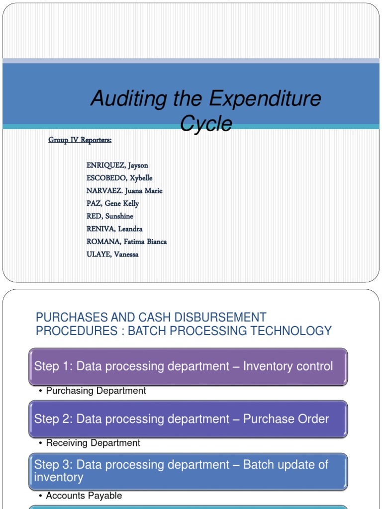 Auditing Expenditure Cycle | PDF | Accounts Payable | Cheque