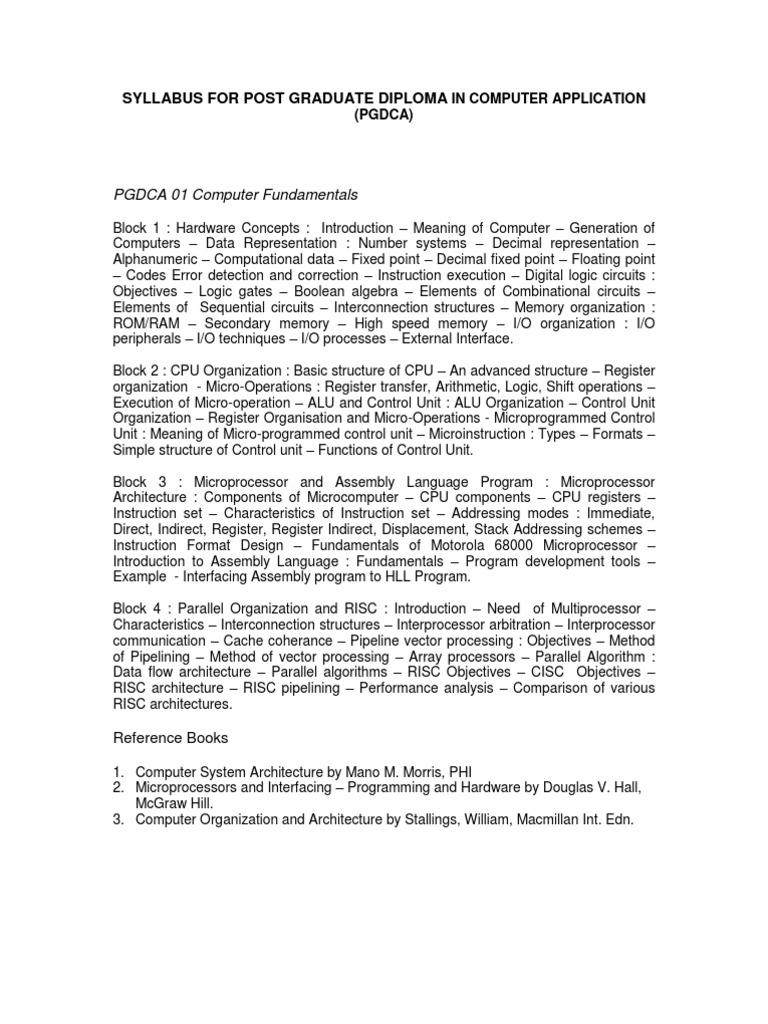 PGDCA Syllabus | PDF | C++ | C (Programming Language)