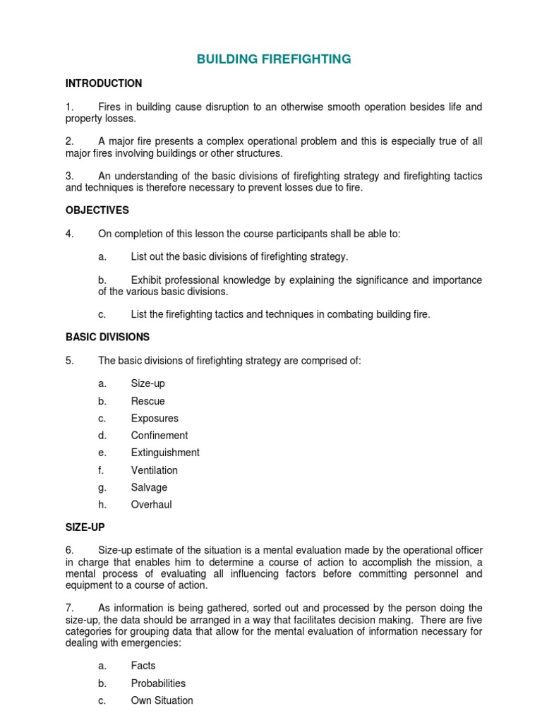 Building Fire Fighting | PDF | Fires | Firefighter