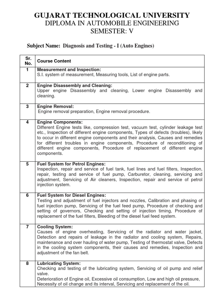 Diagnosis and Testing - I (Auto Engines) | PDF | Internal Combustion ...