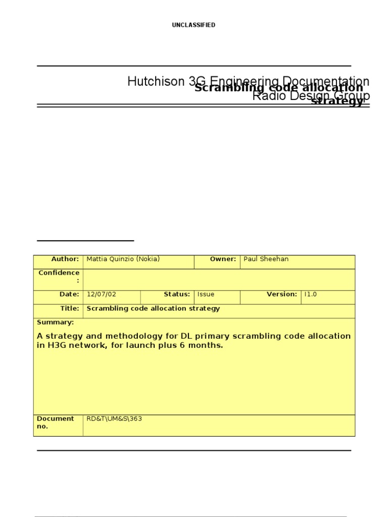 UMTS Scrambling Code Planning | PDF | Wireless | Computing
