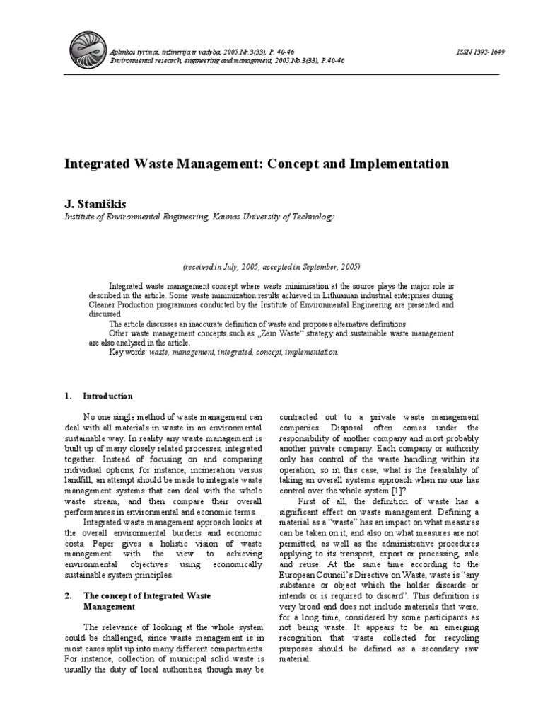 Waste Management Journal | PDF | Waste Management | Waste