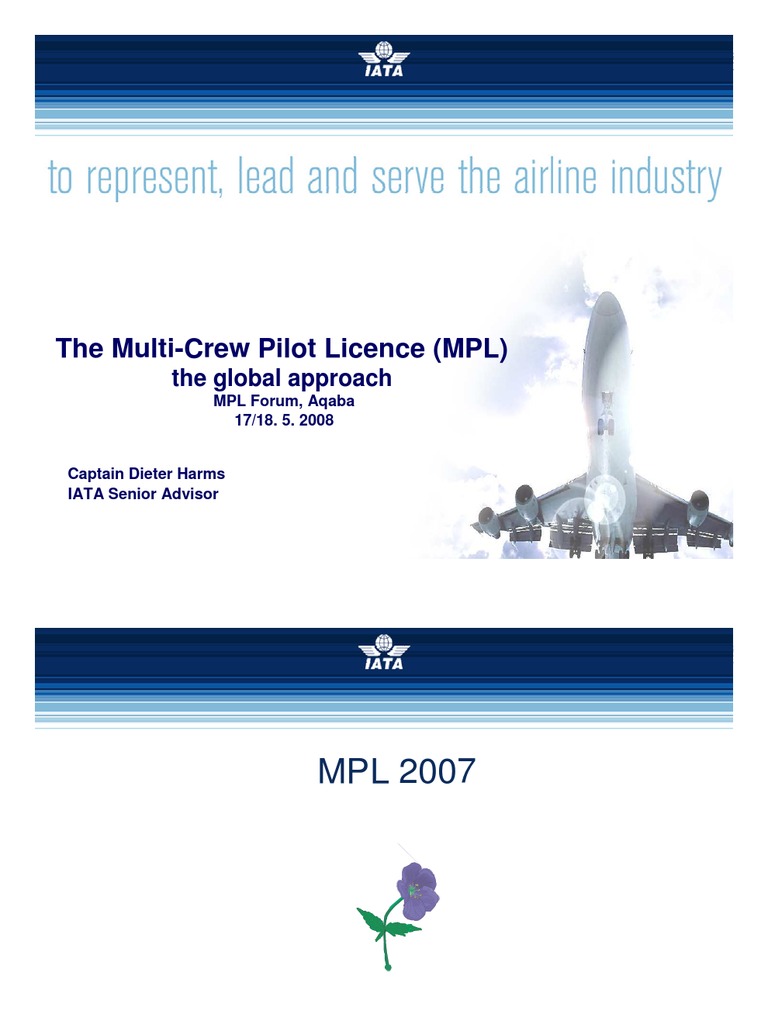 The Multi-Crew Pilot Licence (MPL) | Instrument Flight Rules | Vehicle ...