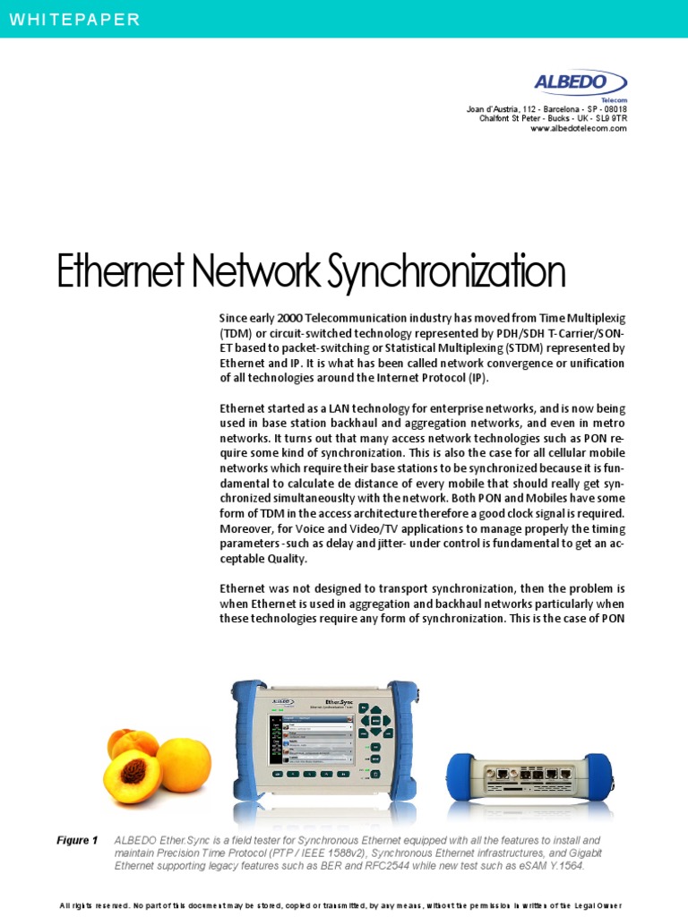 Ethernet Network Synchronization Pdf Computer Network Data