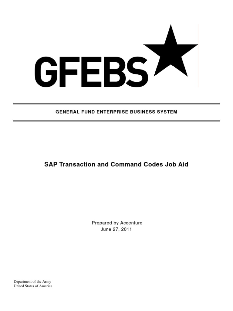 GFEBS SAP Transaction Codes Guide | PDF | Business Process | Database ...